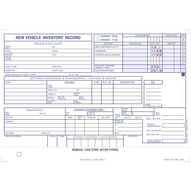 Vehicle Inventory Cards – Georgia Independent Automobile Dealers ...