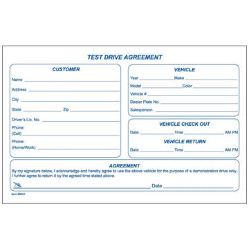 Test Drive Agreement Form – Georgia Independent Automobile Dealers ...