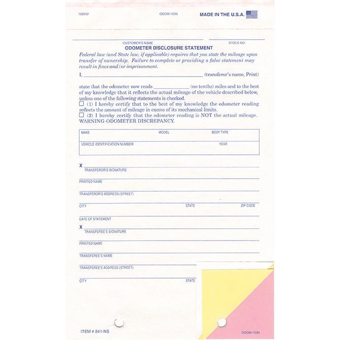 Odometer Disclosure Statements - No Screen – Georgia Independent ...