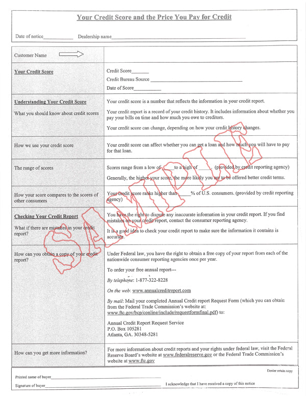Credit Score Disclosure Exception Notice – Georgia Independent ...